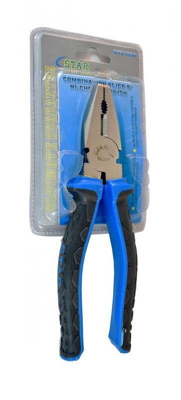 Combination Plier 8inch Star, Nickel Finish Half Double Blister Card ...